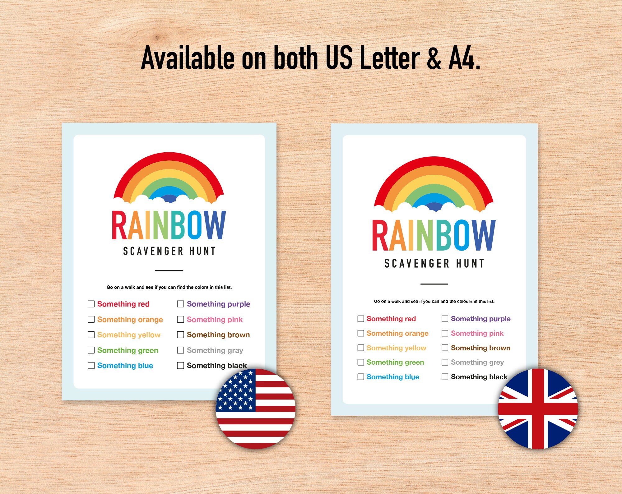 Rainbow Colors Scavenger Hunt, Toddler & Preschool Learning Game, Fun ...