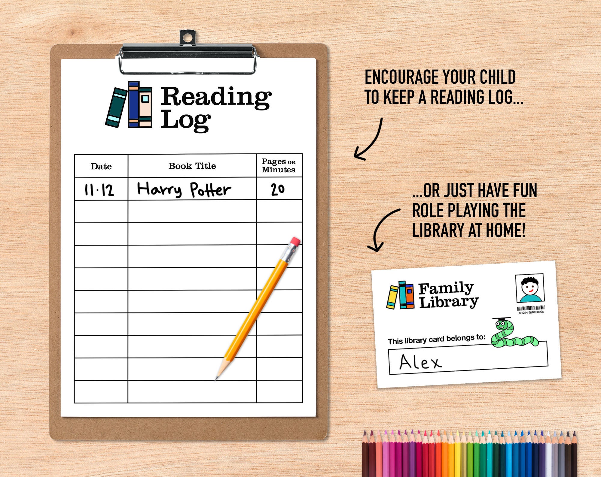 Library Role Play Printable Activity, Pretend Library Card & Home ...