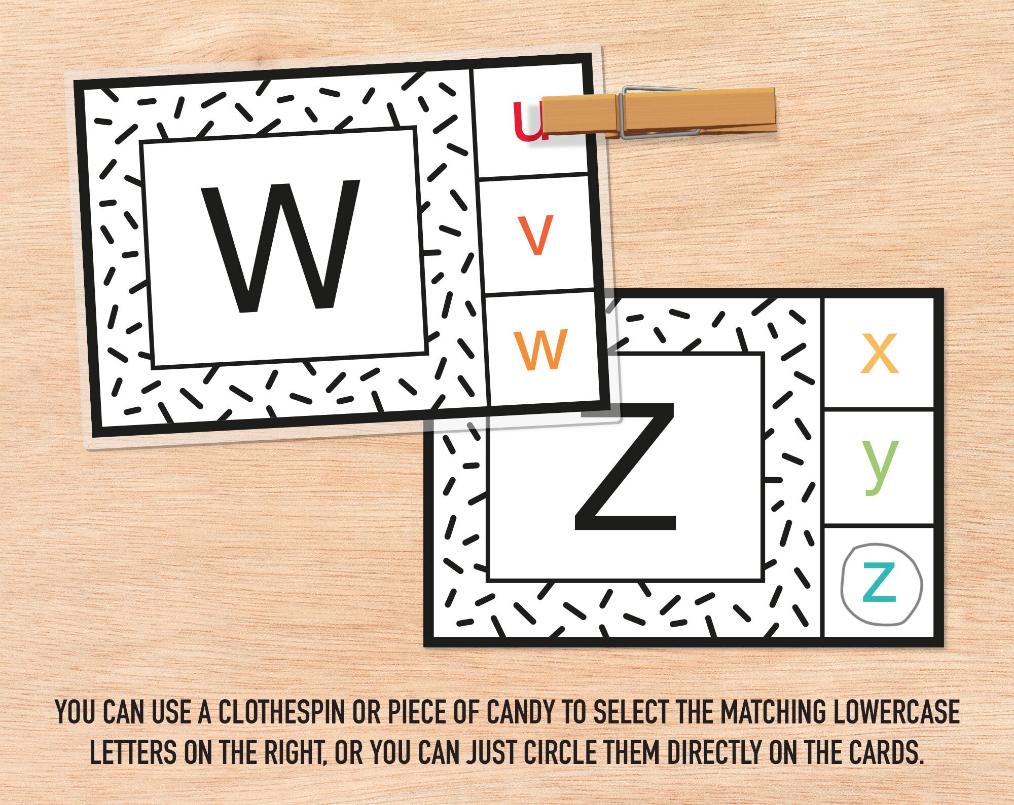 26 Printable Alphabet Matching Cards, A-Z Uppercase & Lowercase Letter ...