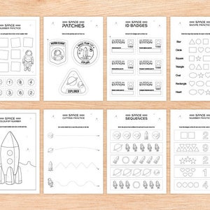 Space Preschool Worksheets and Activities, Early Learning Binder Packet ...