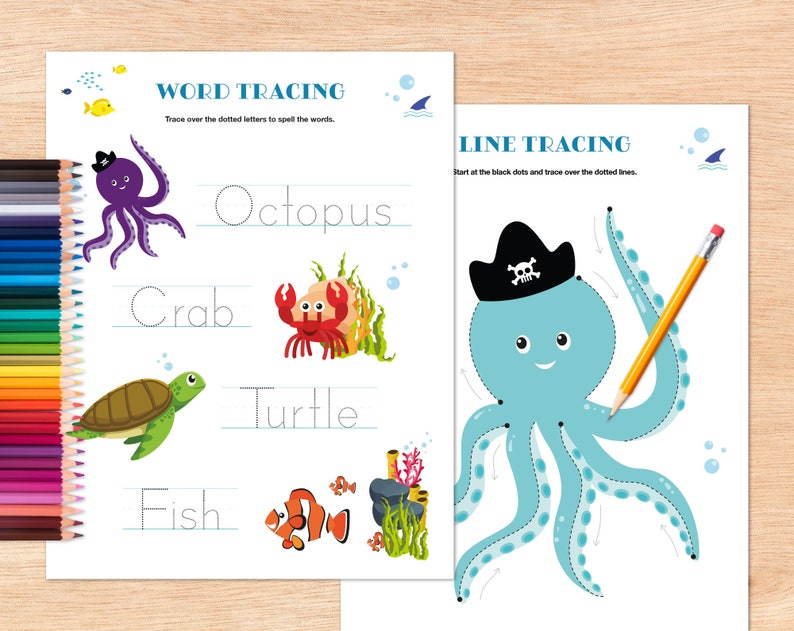 Under the Sea Learning Packet: Preschool Kindergarten Worksheets ...