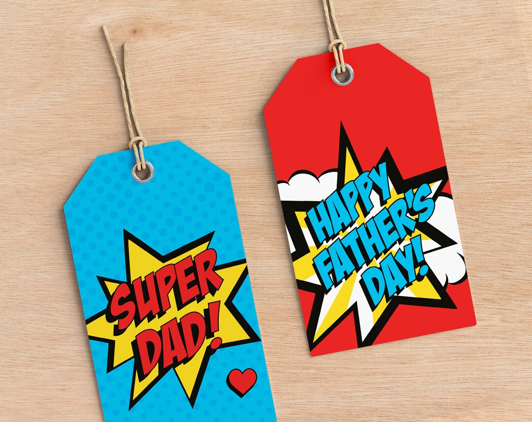 Happy Father's Day Printable Gift Tags, Last Minute DIY Present for ...