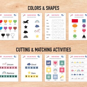 Unicorn Themed Printable Learning Packet (30 Pages), Preschool Girl ...