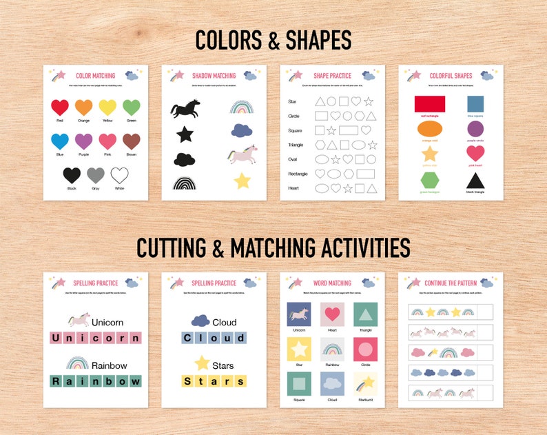 Unicorn Themed Printable Learning Packet 30 Pages Preschool - Etsy UK