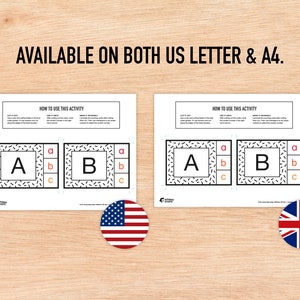26 Printable Alphabet Matching Cards, A-Z Uppercase & Lowercase Letter ...