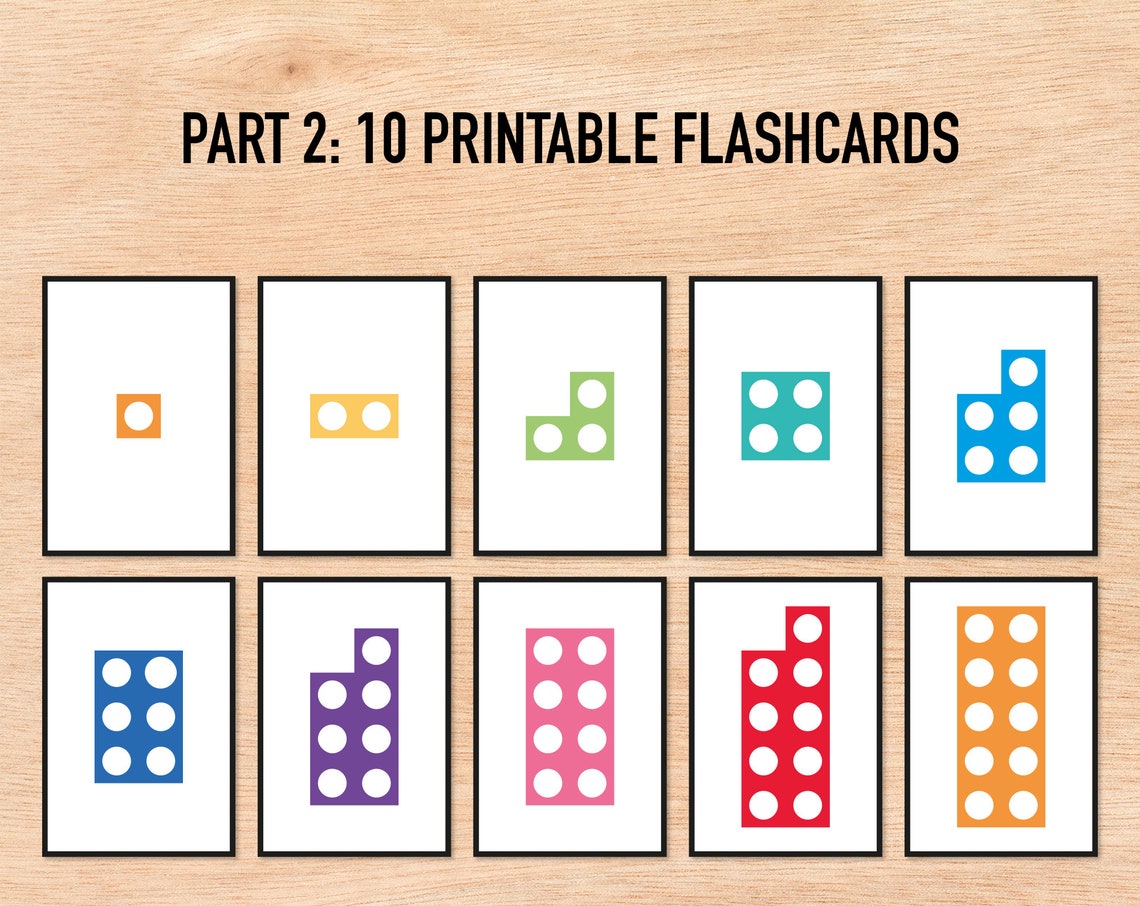 Printable Numicon Peg It Cards & Basic Flashcards numbers | Etsy