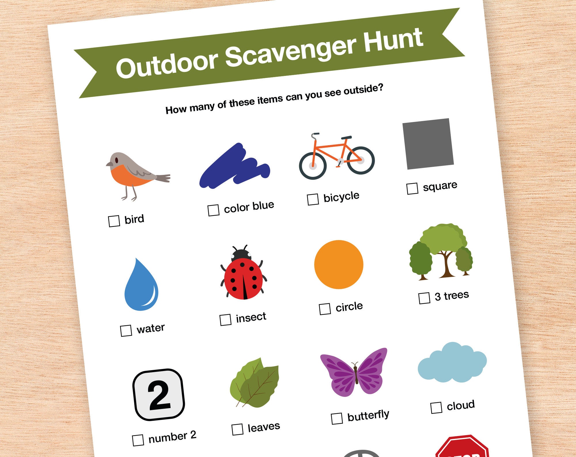 Outdoor Scavenger Hunt, Kids Nature Walk, Printable Activity, Fun ...
