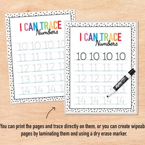 0-20 Number Tracing Worksheets Bundle, Number Writing Pages for ...