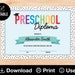 Editable A4 Preschool Diploma, Pre-k Class Printable Certificate, End ...