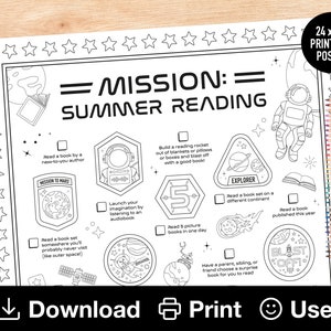Printable Summer Reading Chart, 24x36" Poster Design, Creative Reading ...