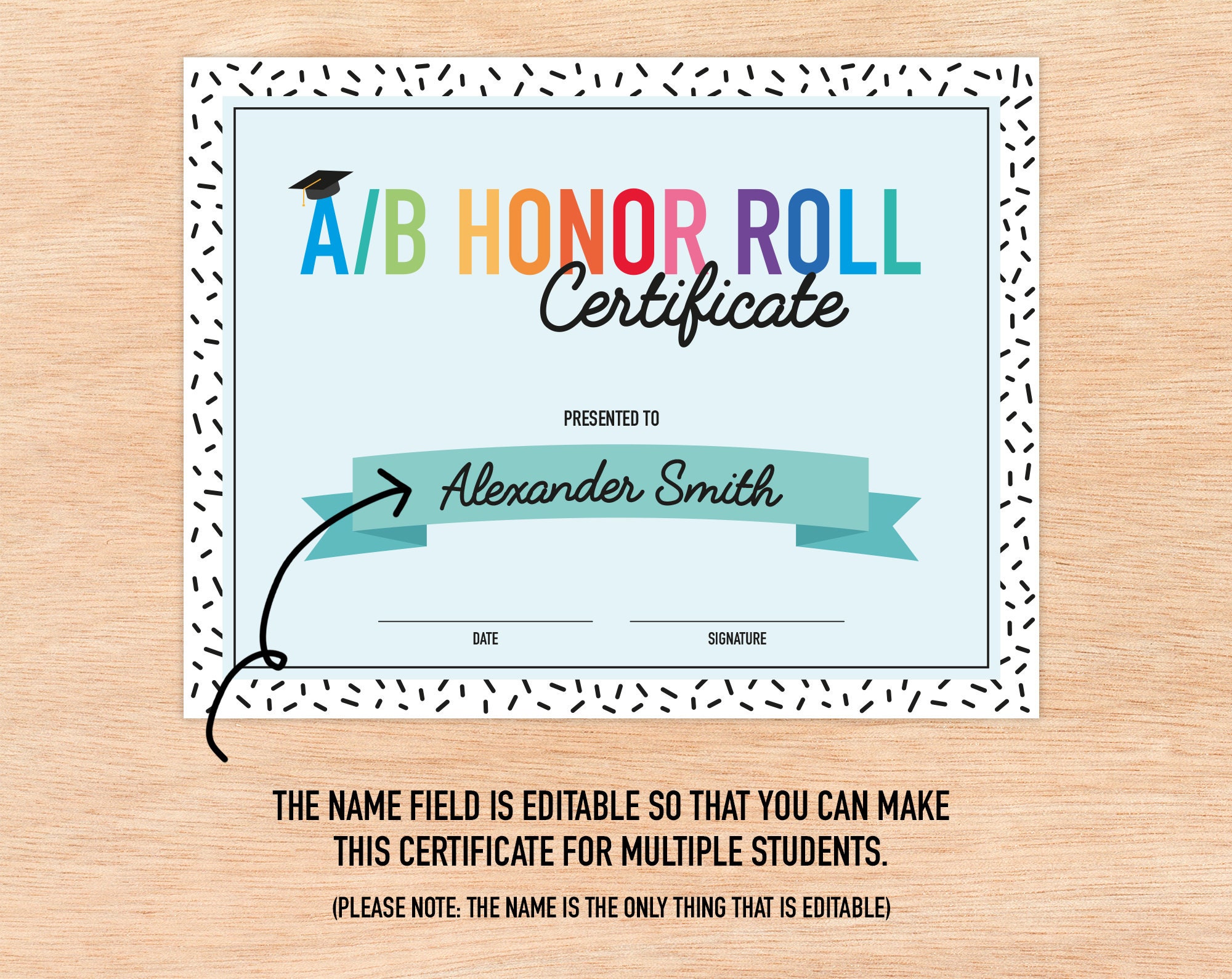 Editable Honor Roll Certificates: A & A/B Printable Class Awards ...