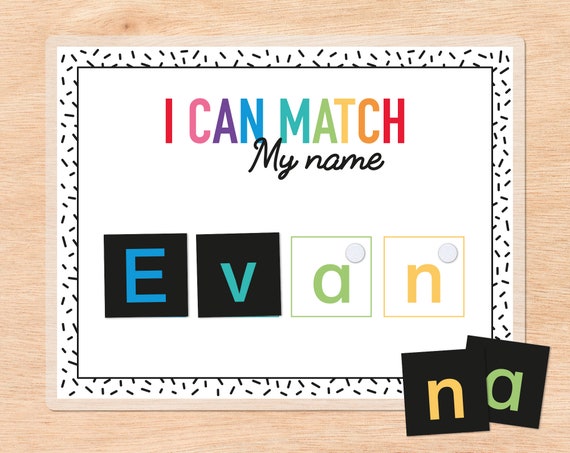 Custom Name Matching Activity Printable Name Spelling Page | Etsy