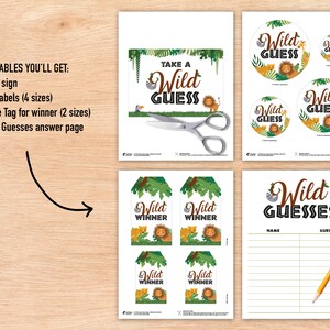 Printable Guessing Jar Game, Guess How Many Beans in the Jar, Safari ...