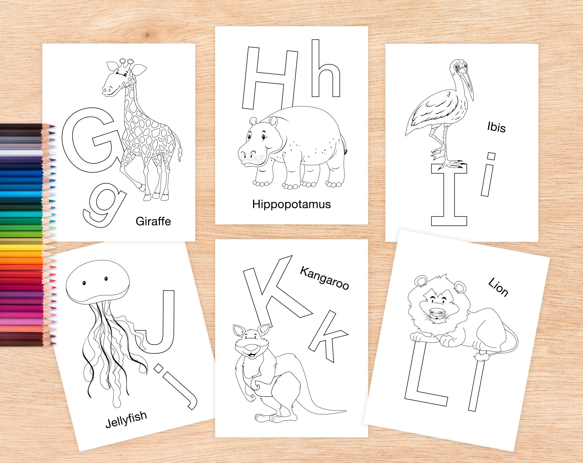 Animal Alphabet Coloring Pages (26 Pages): A-Z Learning Resource for ...