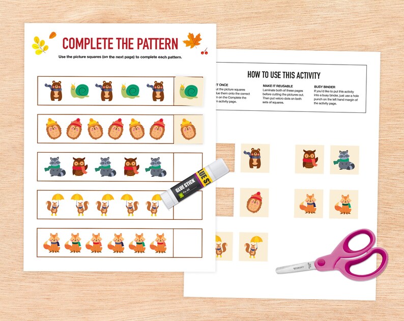 Fall Preschool Busy Binder Printables, Autumn Learning Packet, 20 Pages ...