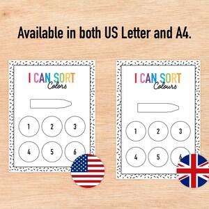 10 Color Sorting Activity, Printable Toddler Busy Binder, Matching ...