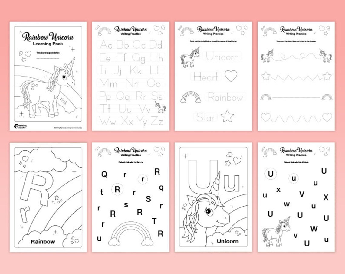 25 Unicorn Preschool Worksheets and Activities for Busy - Etsy