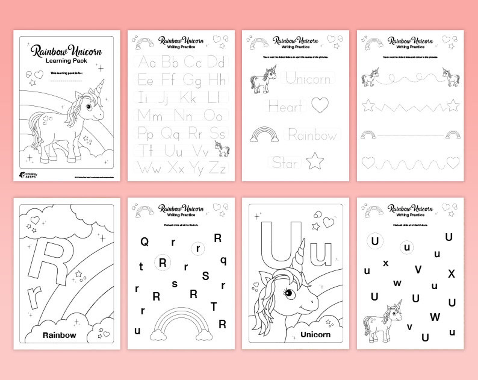 25 Unicorn Preschool Worksheets and Activities for Busy Binder, Pre-k ...