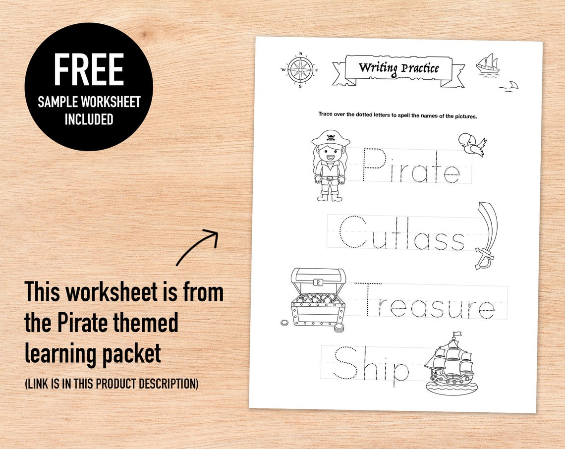 Pirate Themed Math Worksheets for Kindergarten or Preschool - Etsy UK