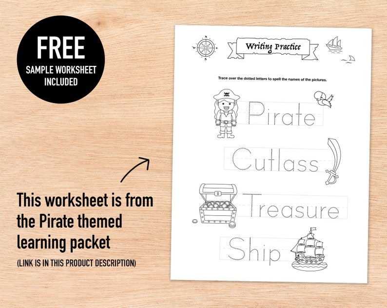 Pirate Themed Math Worksheets for Kindergarten or Preschool - Etsy
