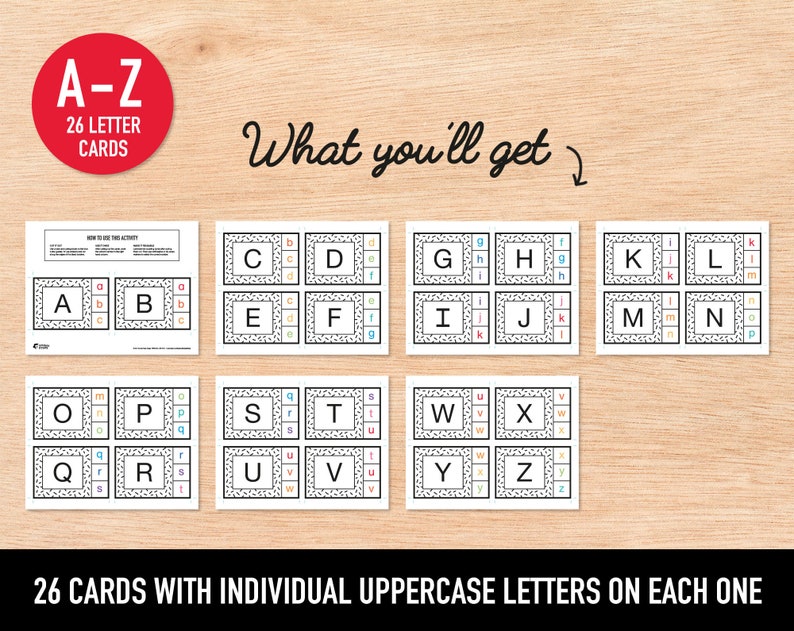 26 Printable Alphabet Matching Cards A-Z Uppercase & - Etsy UK