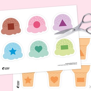 Ice Cream Shape Matching Game: Preschool Printable With 15 Shapes ...