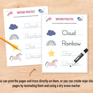 Unicorn Themed Printable Learning Packet (30 Pages), Preschool Girl ...