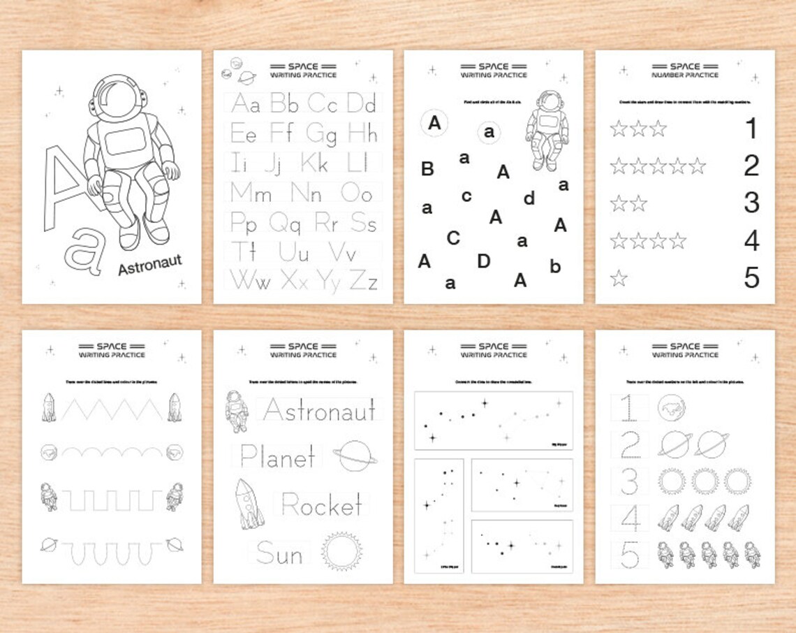 Space Preschool Worksheets and Activities Early Learning | Etsy