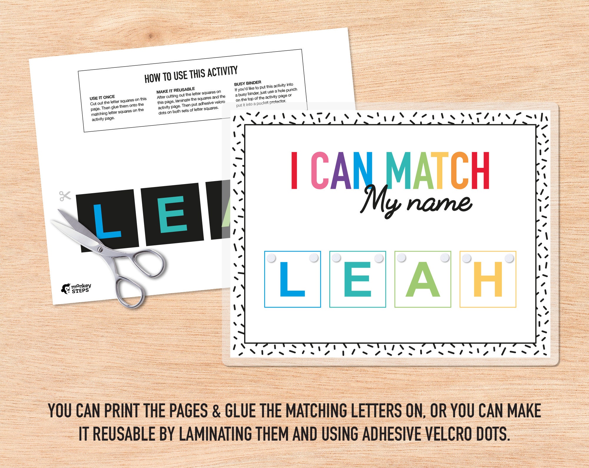 Editable Name Matching Activity (4 Letter Name): Early Learning ...