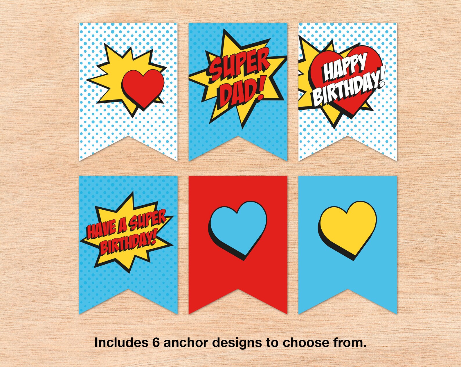 Super Dad Birthday Banner Printable: DIY Superhero Party (digital ...