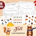 Fall Preschool Busy Binder Printables, Autumn Learning Packet, 20 Pages ...