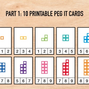 Printable Numicon Peg It Cards & Basic Flashcards (numbers 1-10 ...