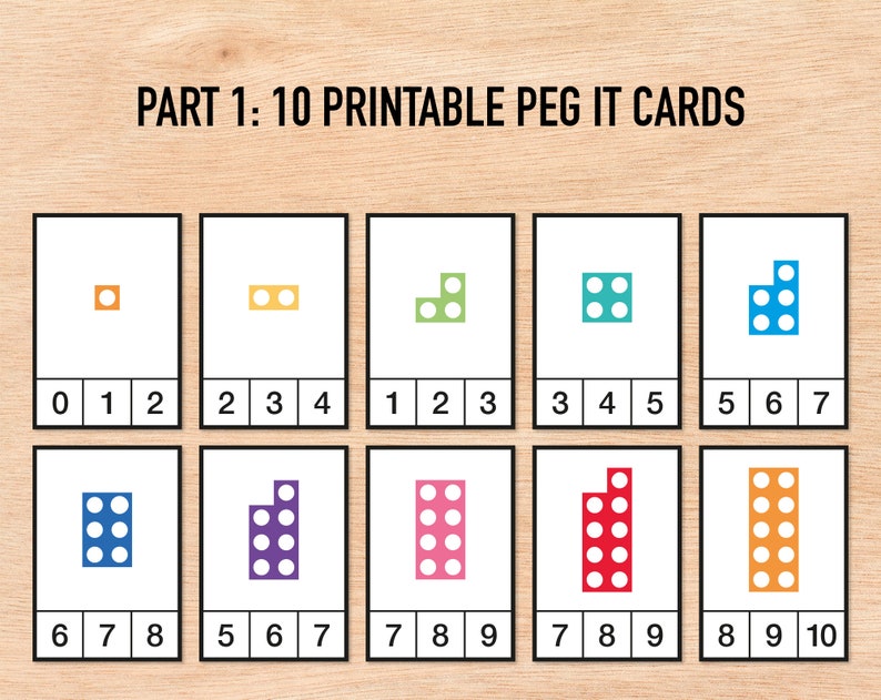 Printable Numicon Peg It Cards & Basic Flashcards numbers 1-10 ...