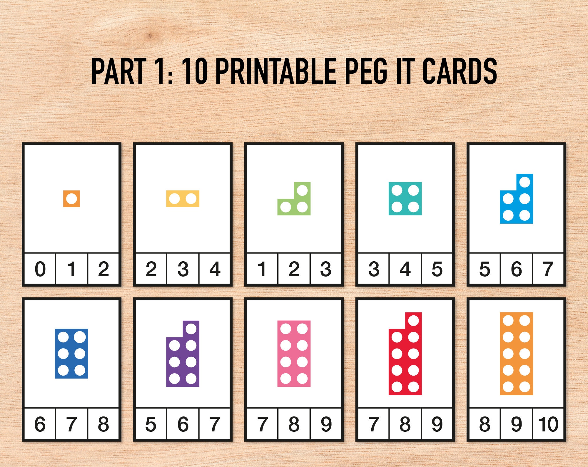 Printable Numicon Peg It Cards & Basic Flashcards numbers 1-10 ...