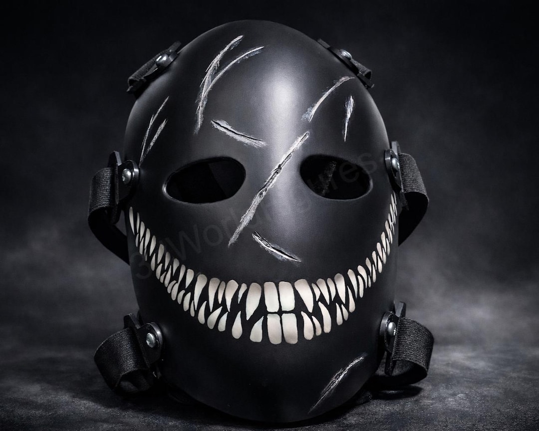 Hunter Mask – Black Scary Mask – Teeth Face Mask – Halloween Cosplay ...