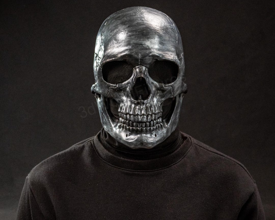 Realistic Skull With Moving Jaw – Metal Skull Mask – Horor Cosplay Mask ...
