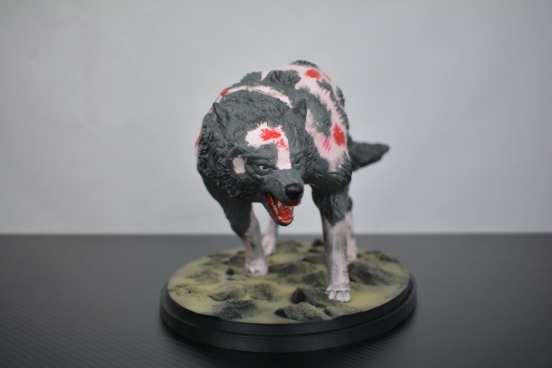 Wolf Statue Wolf Fan Art Angry Wolf Angry Animal Resin Art Handmade ...