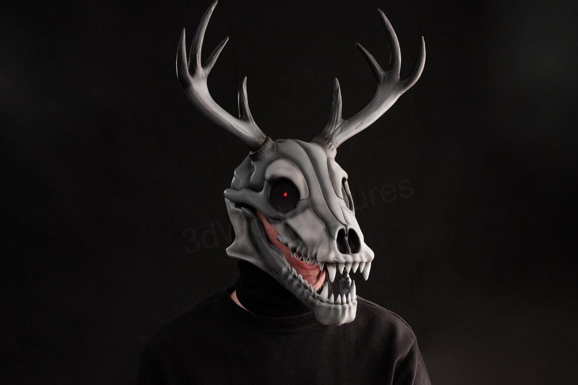Wendigo Skull Mask Moving Jaw – Deer Skull Helmet – Skull Mask With ...