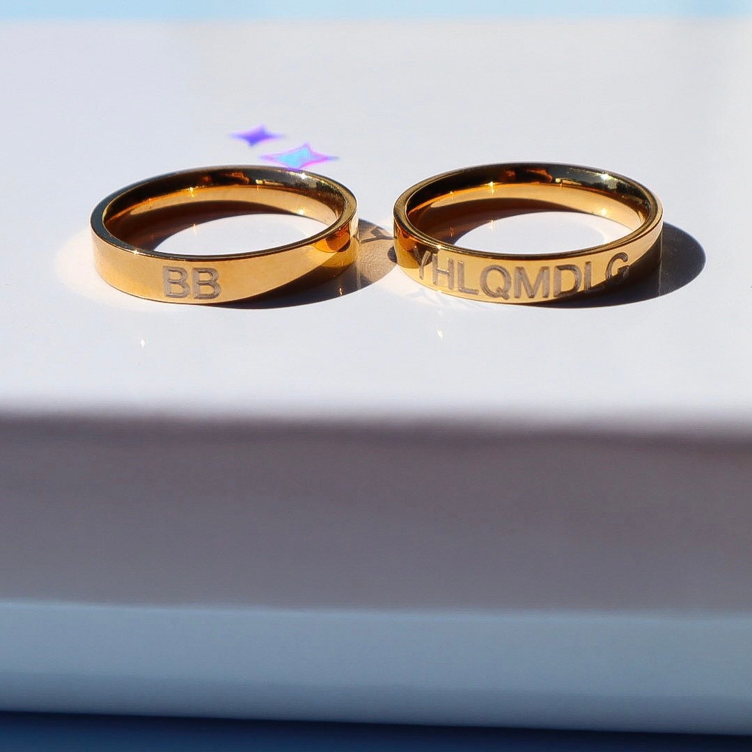 BB Custom Engraved Ring | Etsy