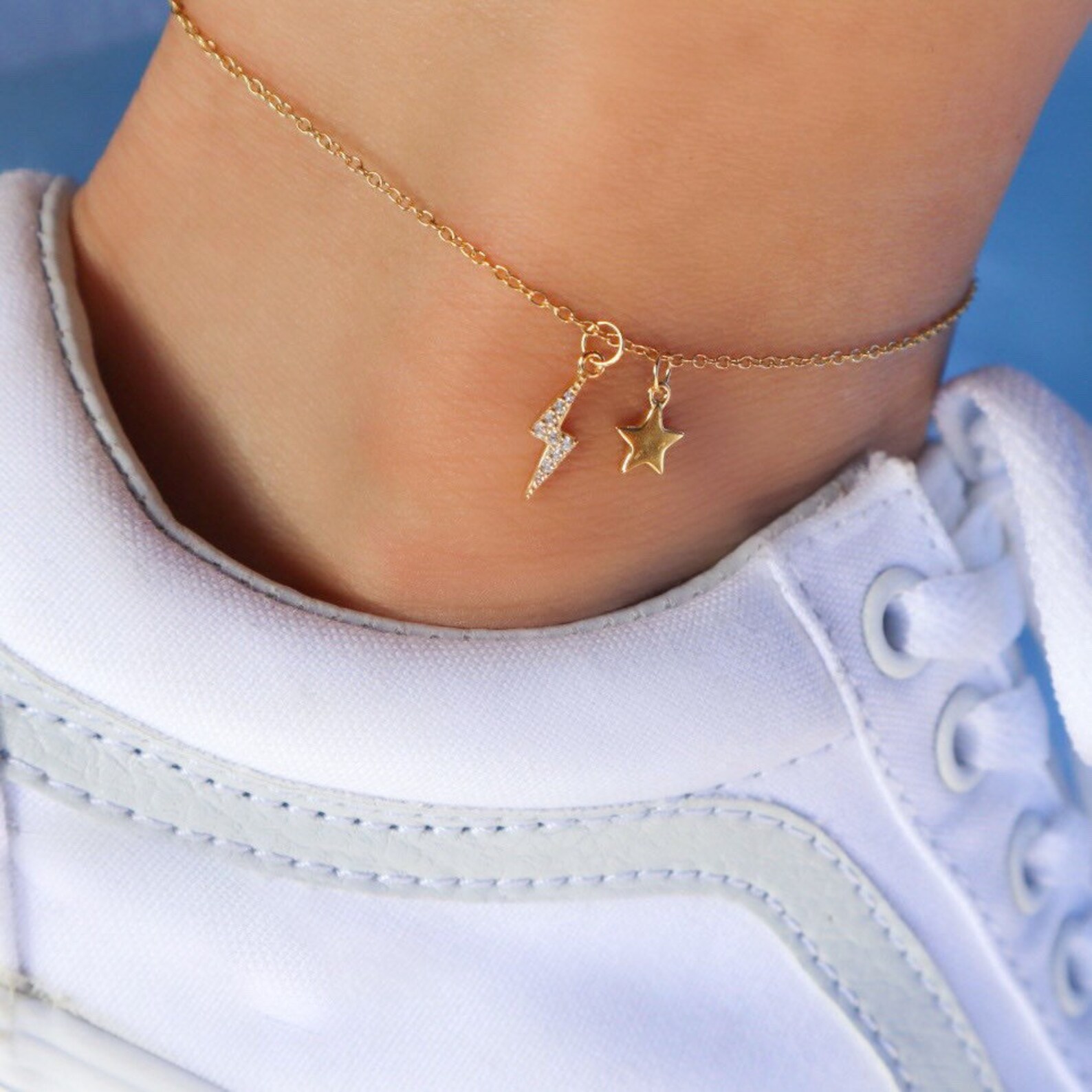Celestial Gold Anklet/ Star Anklet Moon Anklet Astrology - Etsy