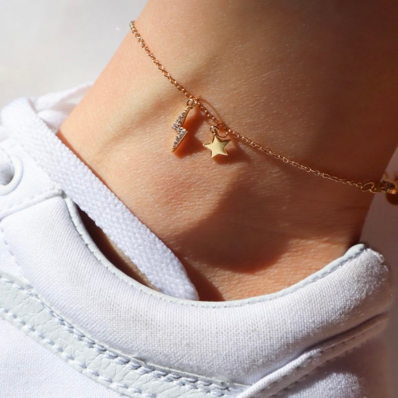 Celestial Gold Anklet/ Star Anklet Moon Anklet Astrology - Etsy