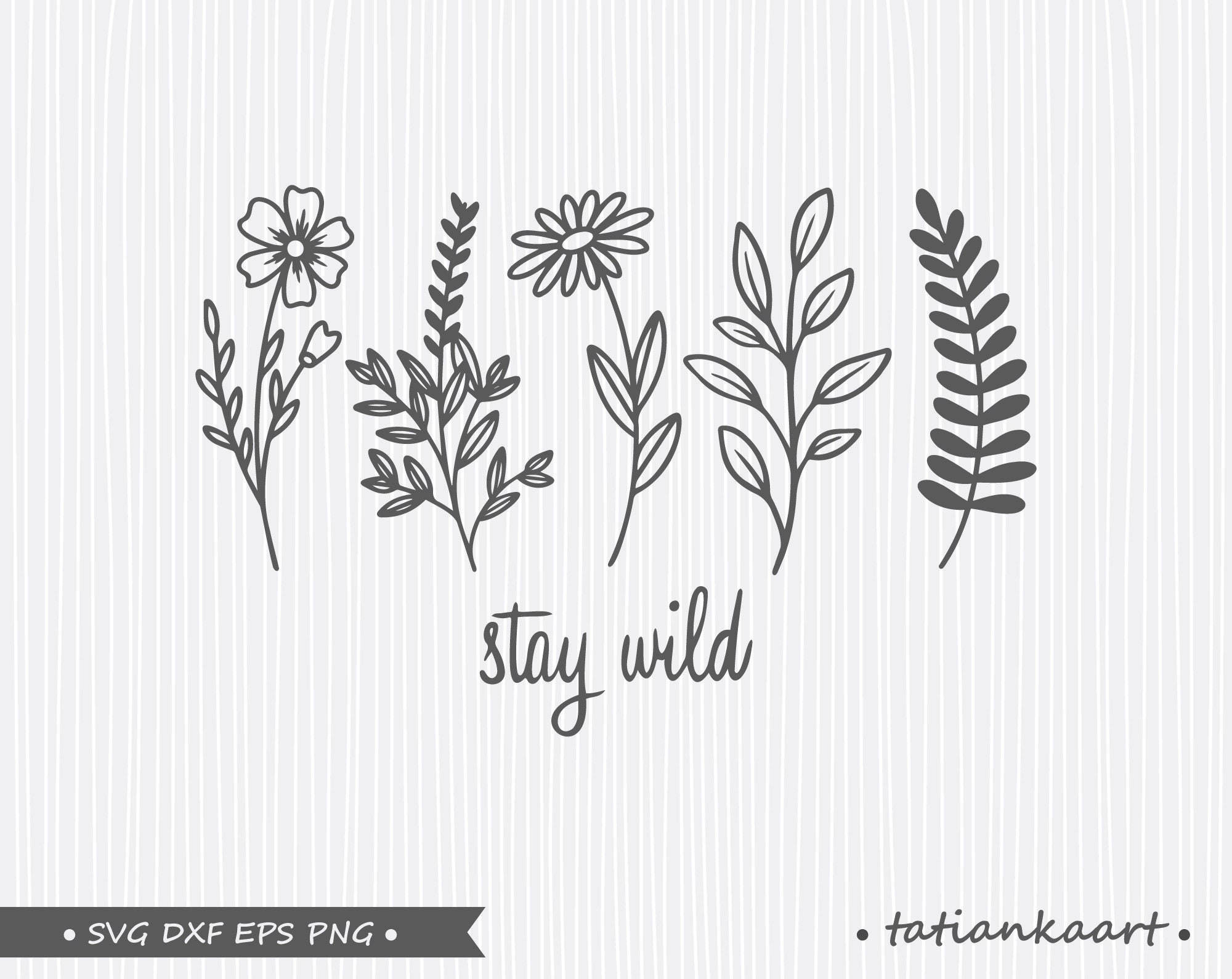Wildflowers Svg Minimalist Svg Wild And Free Svg Wildflower Etsy The
