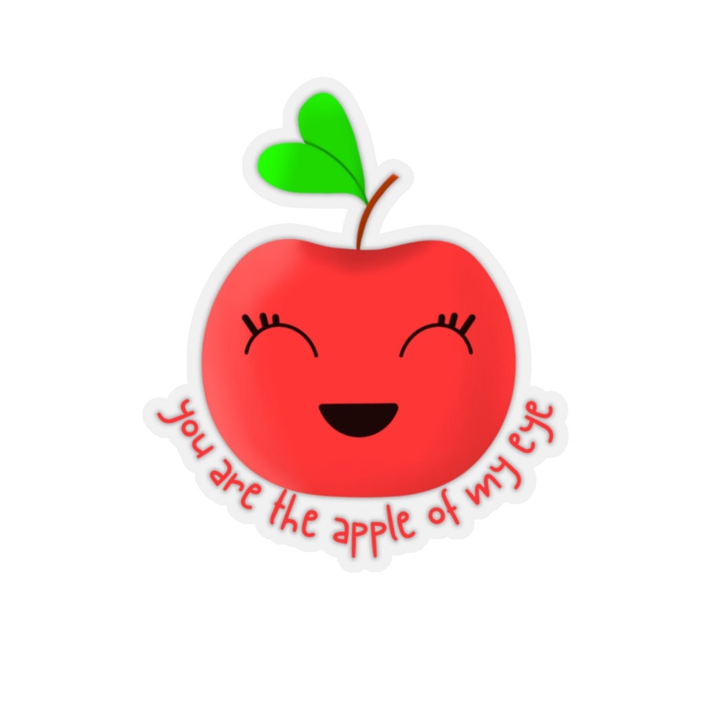 You Are the Apple of My Eye | Cute Cartoon Apple Valentine Anniversary ...