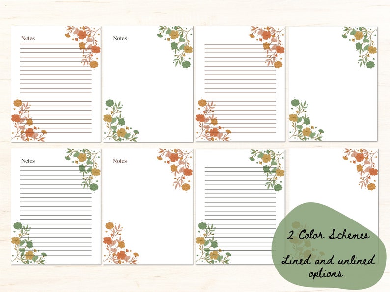 Printable Stationery Paper | Floral Lined Note Paper PDF | Goodnotes ...