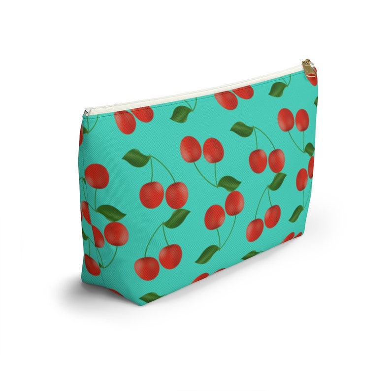 Vintage Style Retro Cherry Pattern Accessory Pouch Cosmetic Bag Craft ...
