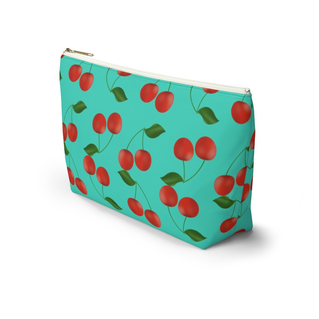 Vintage Style Retro Cherry Pattern Accessory Pouch Cosmetic Bag Craft ...