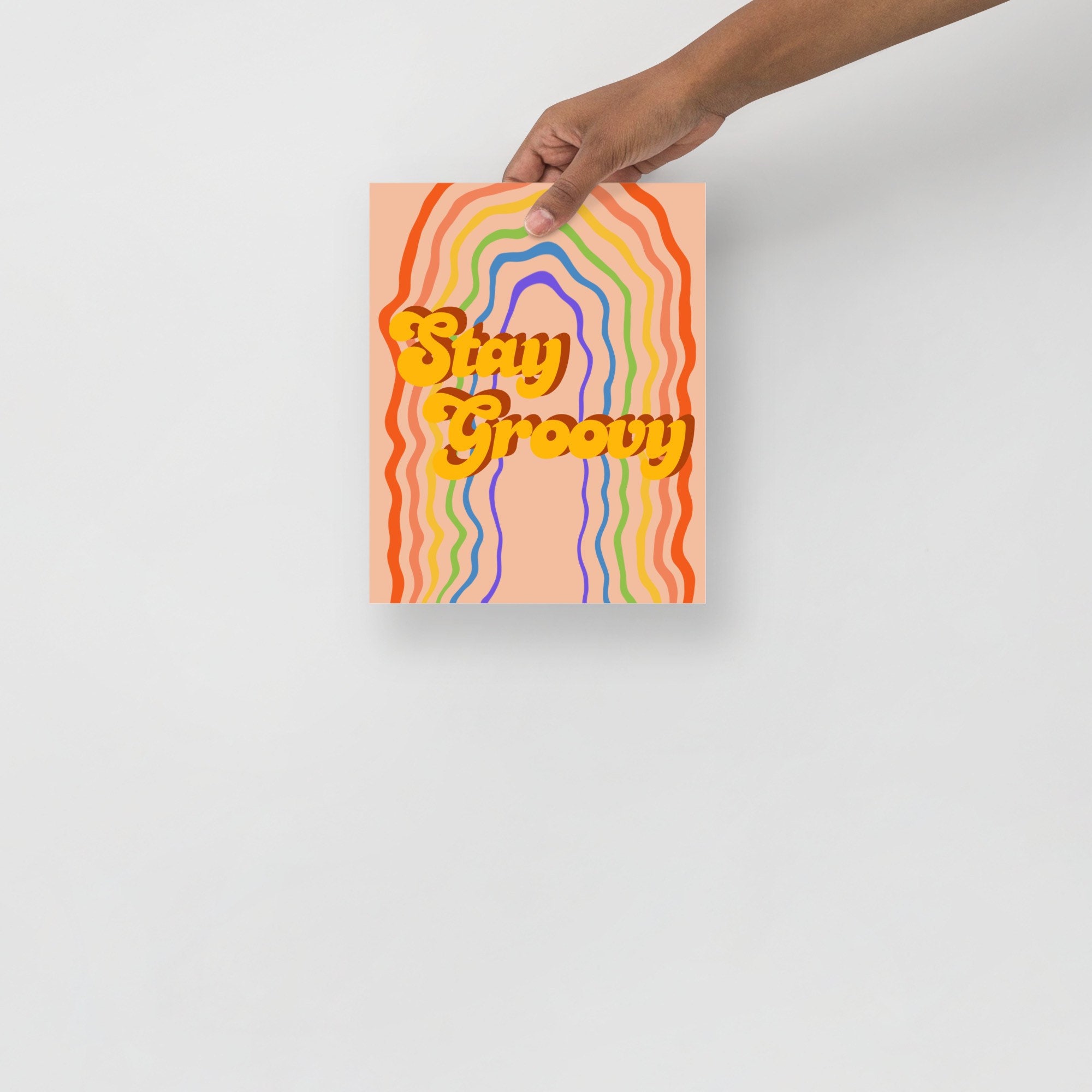 Stay Groovy Retro Rainbow 70s Inspired Poster Print Matte Colorful Wall ...