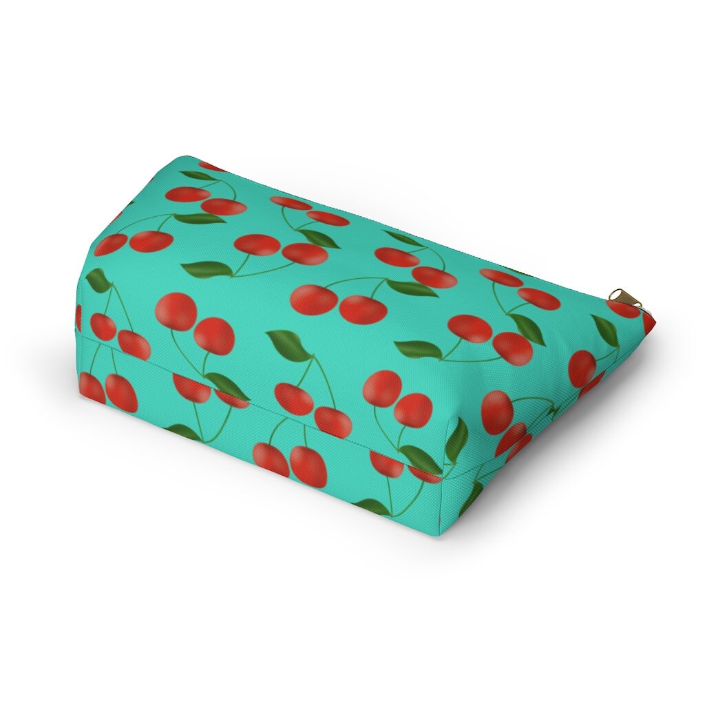 Vintage Style Retro Cherry Pattern Accessory Pouch Cosmetic Bag Craft ...