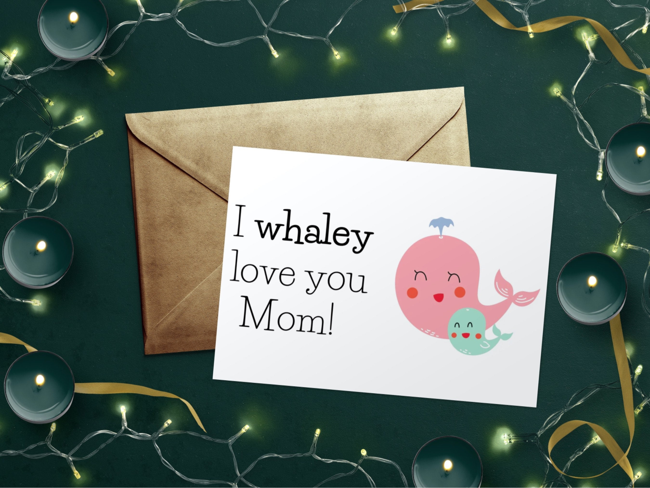 Printable Mother’s Day Card | Funny Cute Whale Animal Cartoon Pun ...