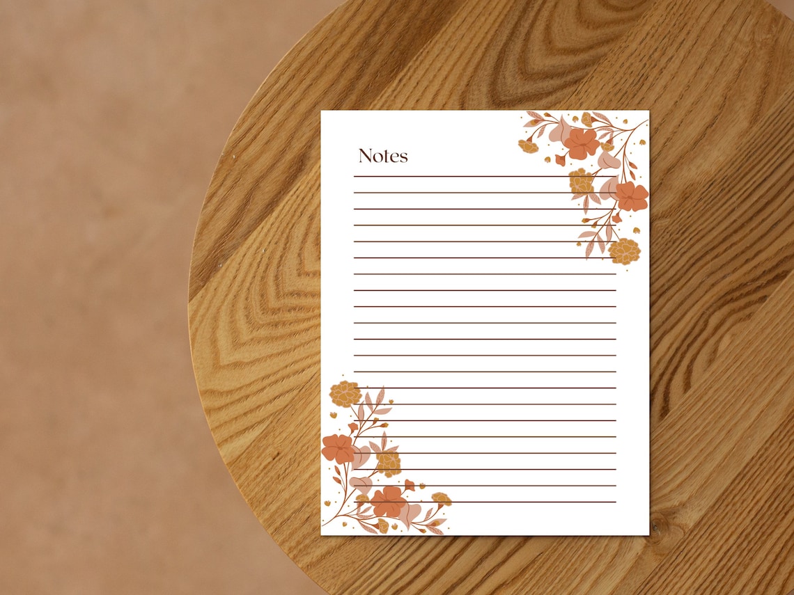 Printable Stationery Paper Floral Lined Note Paper PDF Goodnotes ...